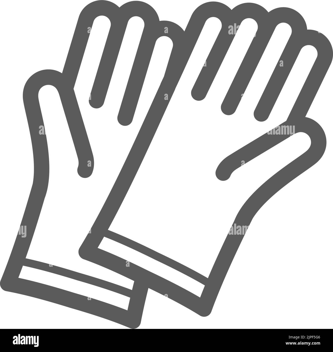 Protective gloves vector thin line icon. House cleaning, washing and laundry safety gloves Stock ...