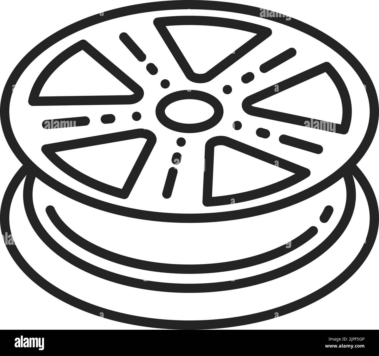Alloy wheel rim vector thin line icon. Auto service, wheel rims ...