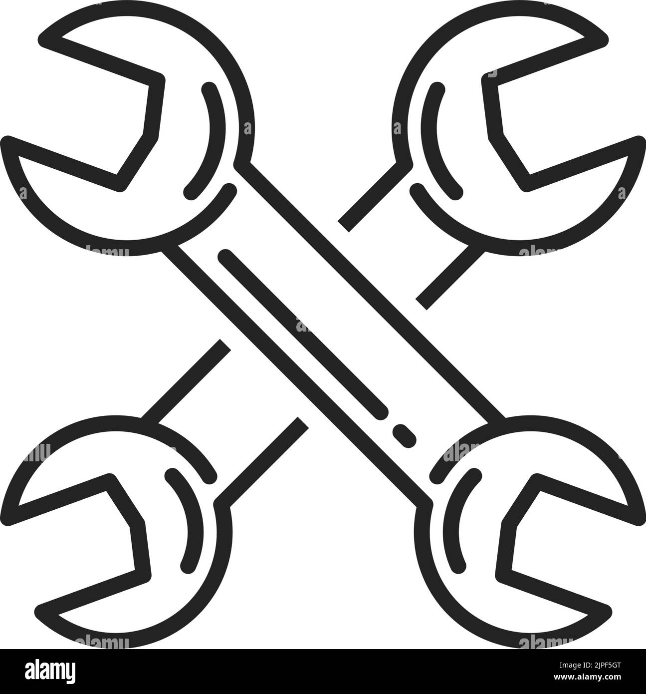 Wrench spanner vector thin line icon. Car mechanic and work tool Stock ...