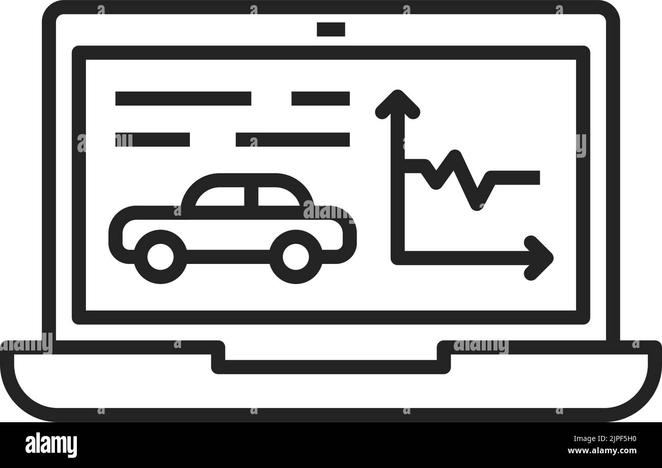 Car computer diagnostics vector thin line icon. Automotive diagnostic ... Car computer diagnostics vector thin line icon. Automotive diagnostic ...