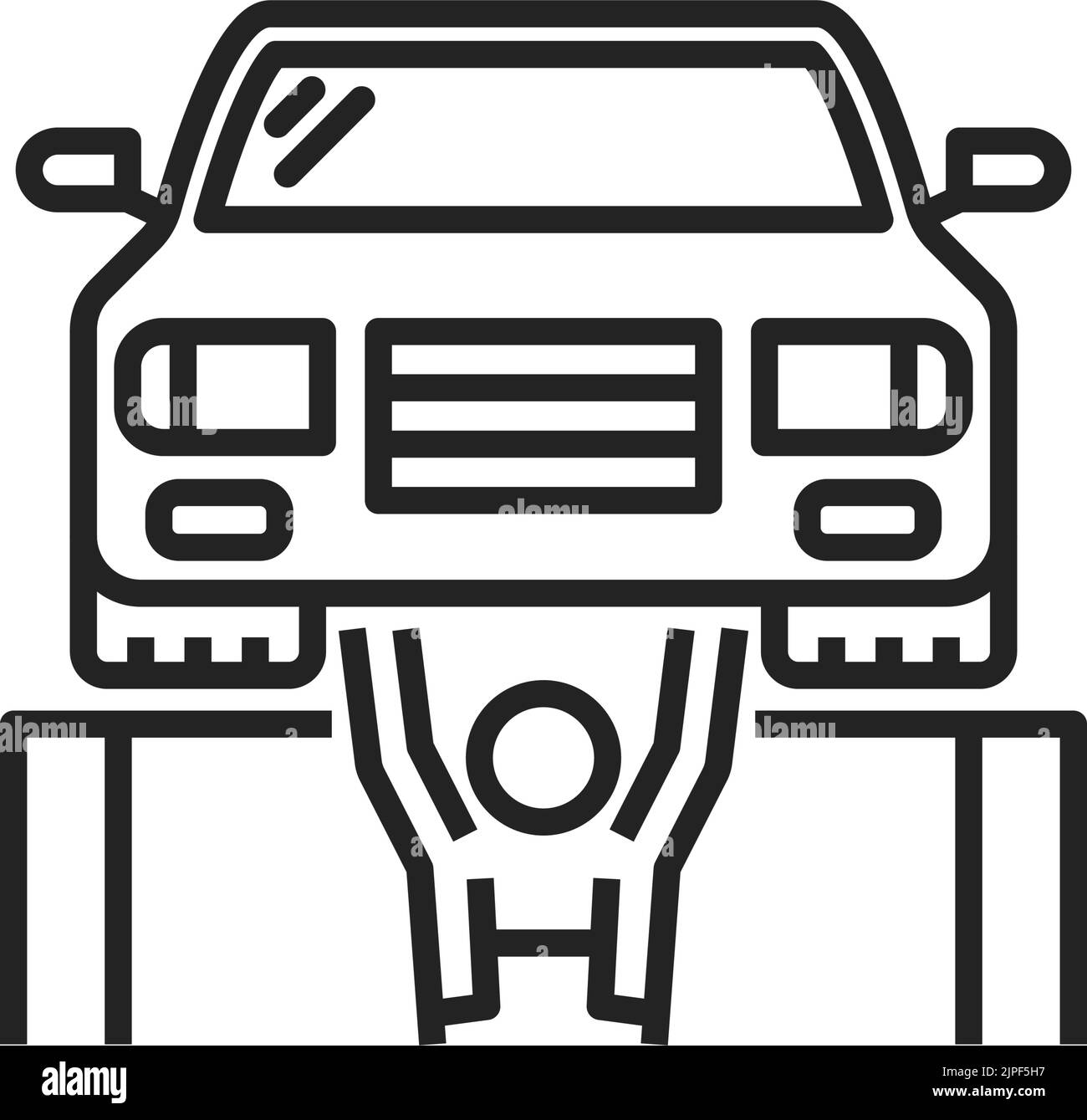 Car mechanic diagnostics vector thin line icon. Vehicle auto service ...