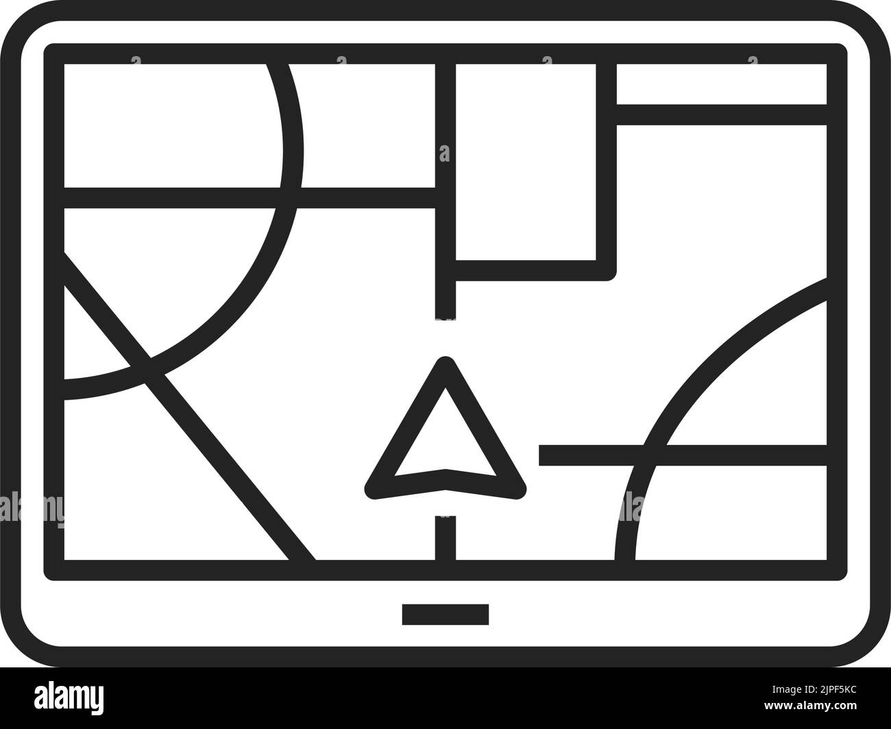 Car Gps Navigation System Vector Thin Line Icon Vehicle Road Map Navigator Stock Vector Image