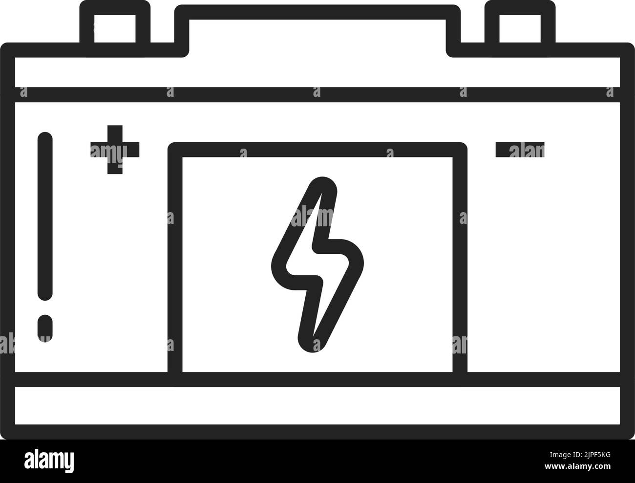 Car battery vector thin line icon. Vehicle accumulator, car auto ...