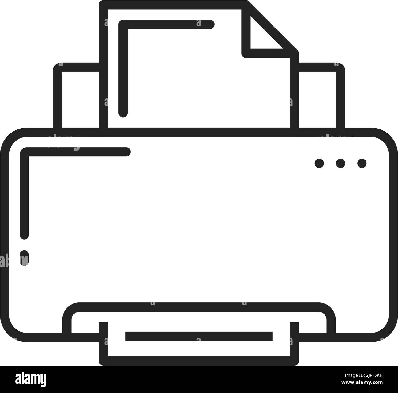 Printer outline isolated minimal flat style button. Vector printing ...