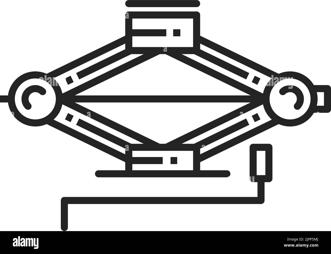 Car jack vector line icon. Car service atuomotive parts, jackscrew sign ...
