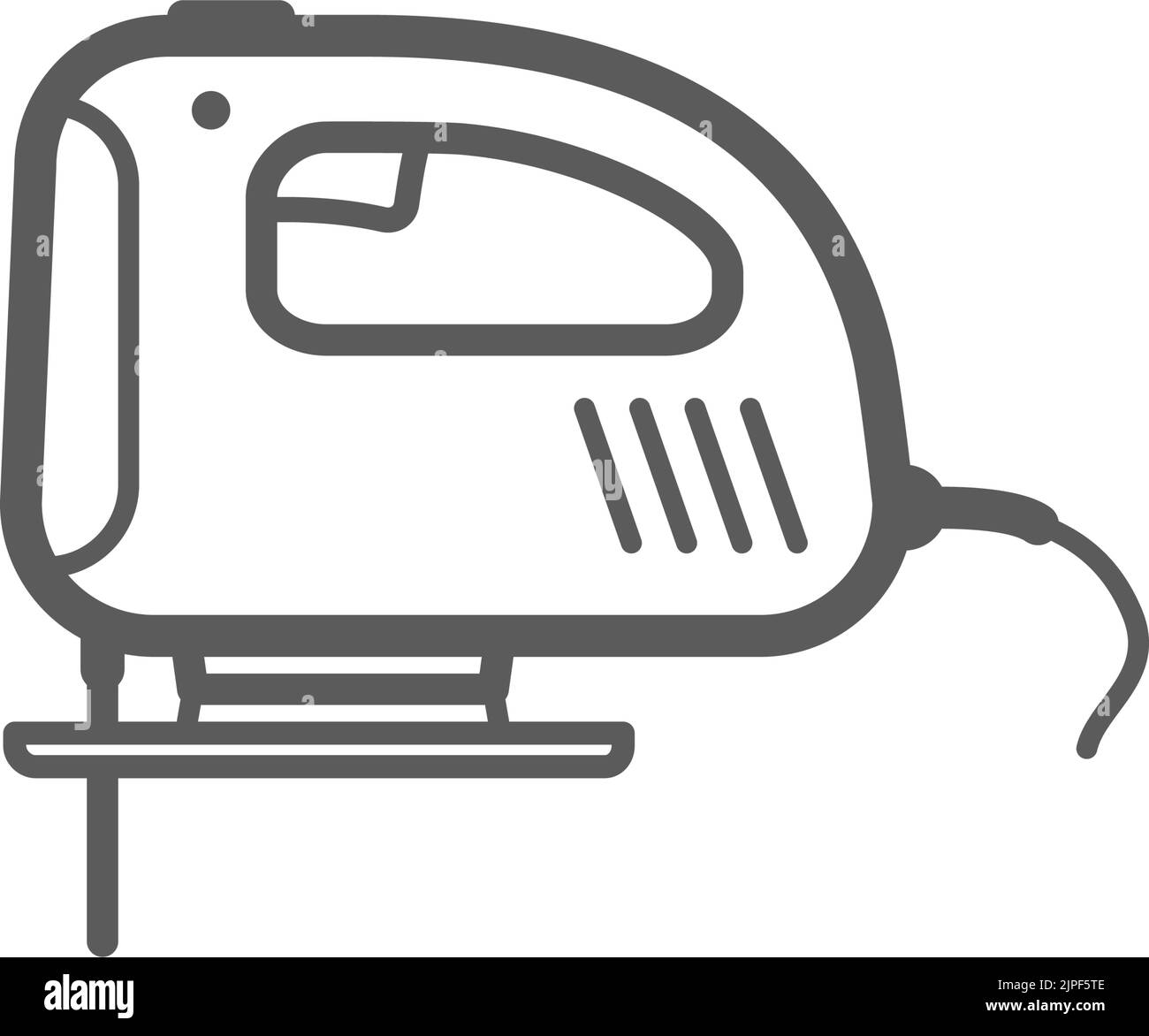 Electric jig saw machine isolated outline icon. Vector electric fretsaw ...