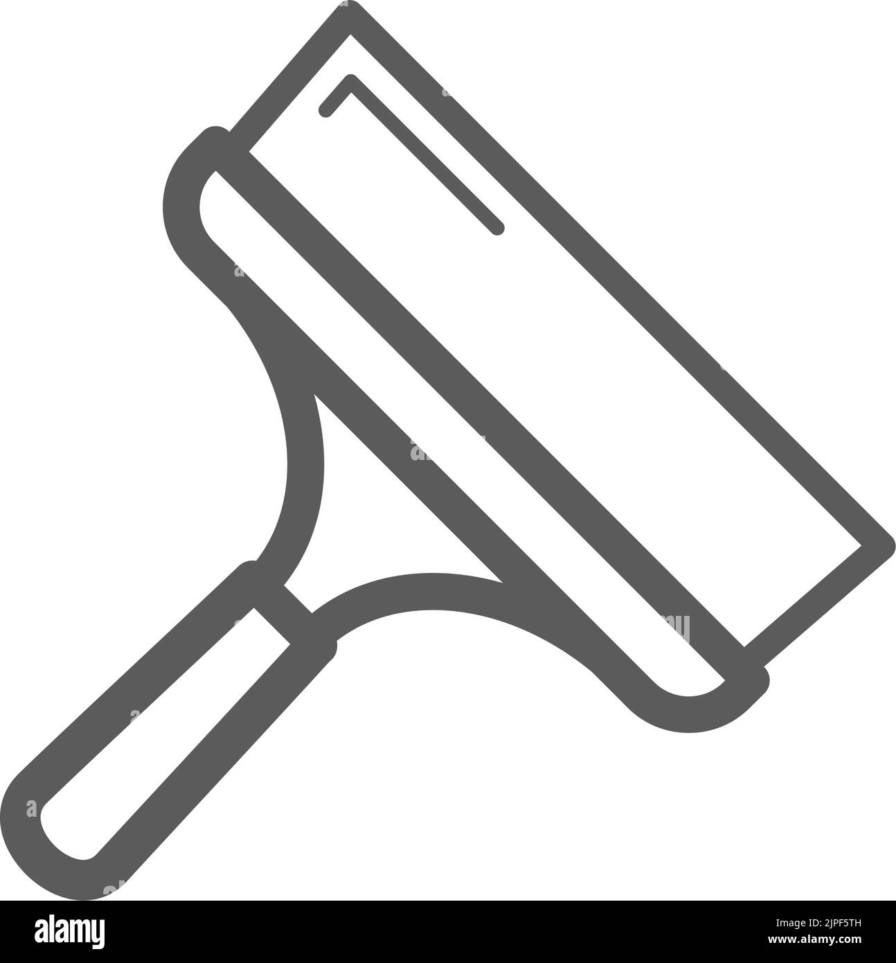 Metal putty knife isolated wide spatula outline monochrome icon. Vector ...