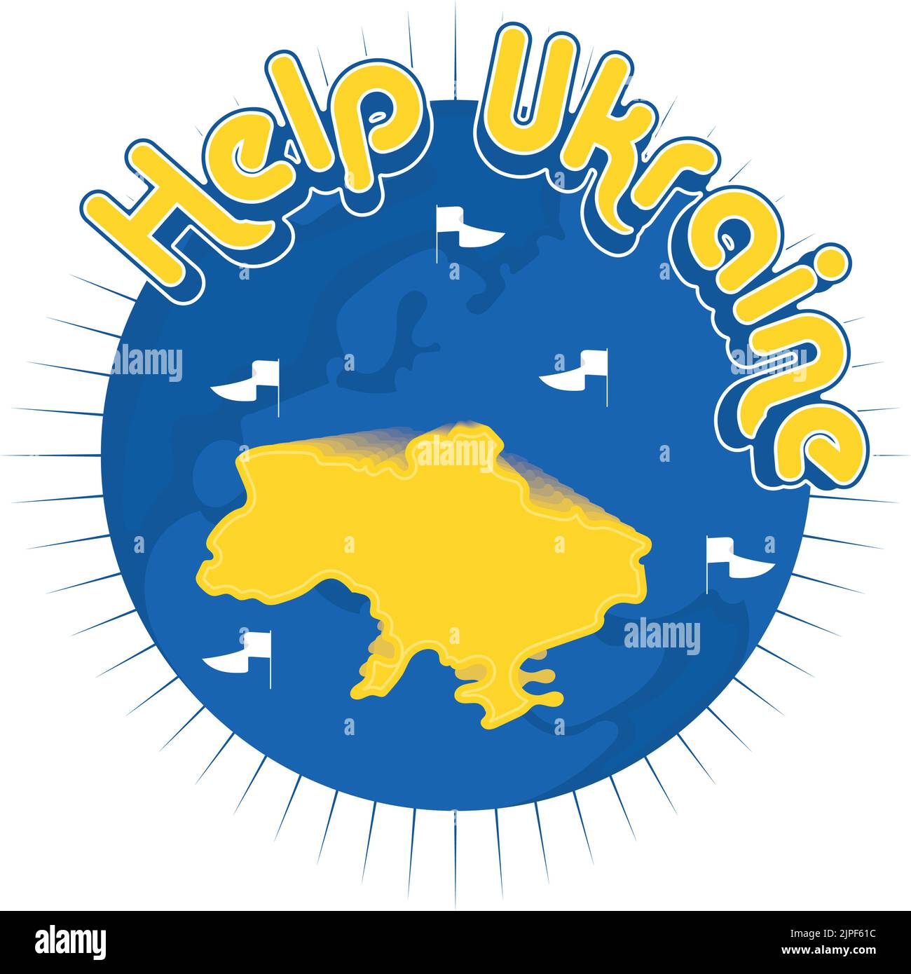 Isolated earth globe with the map of Ukraine Help Ukraine Vector Stock ...