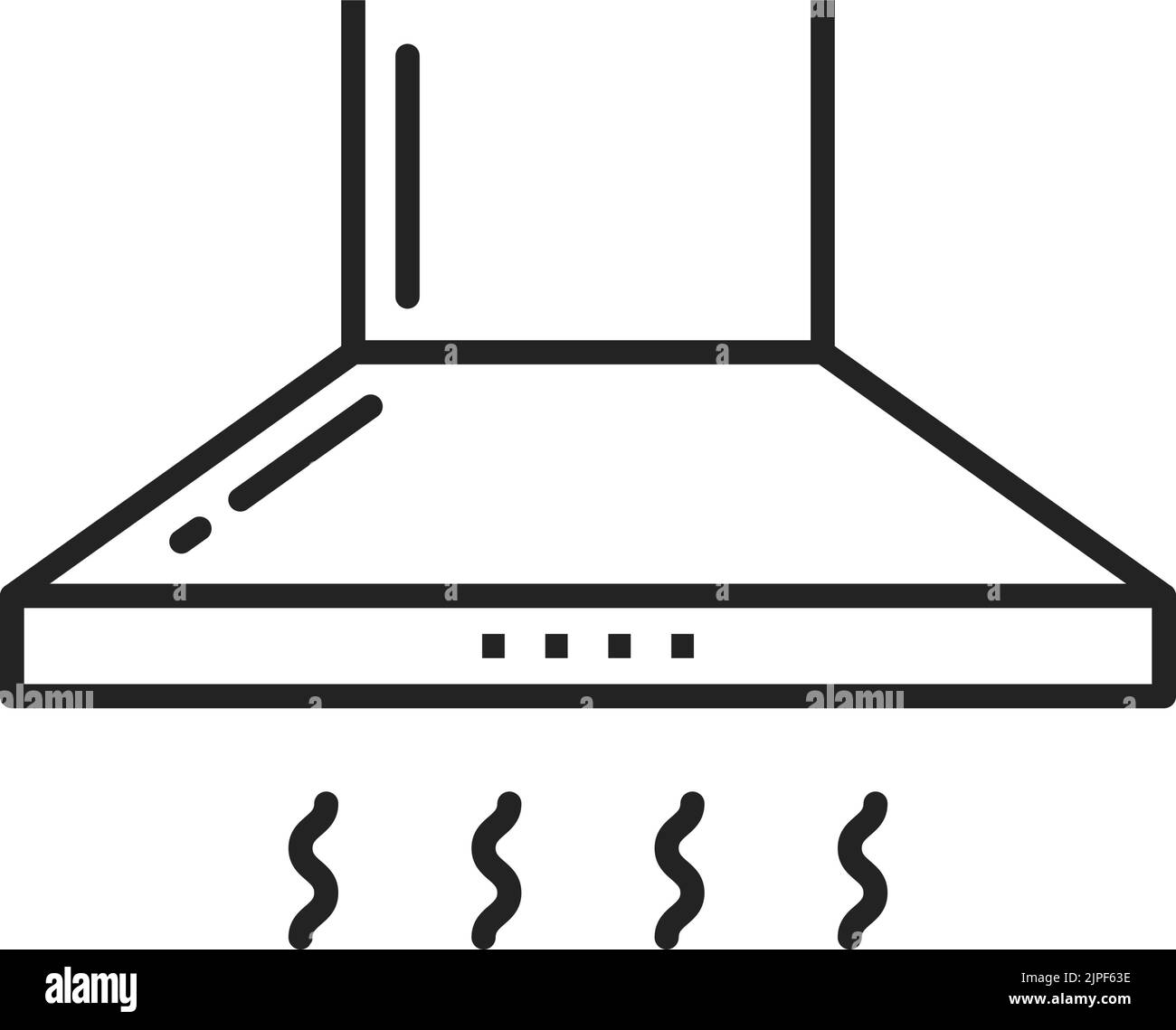 Kitchen hood vector thin line icon. Household appliances exhaust hood ...