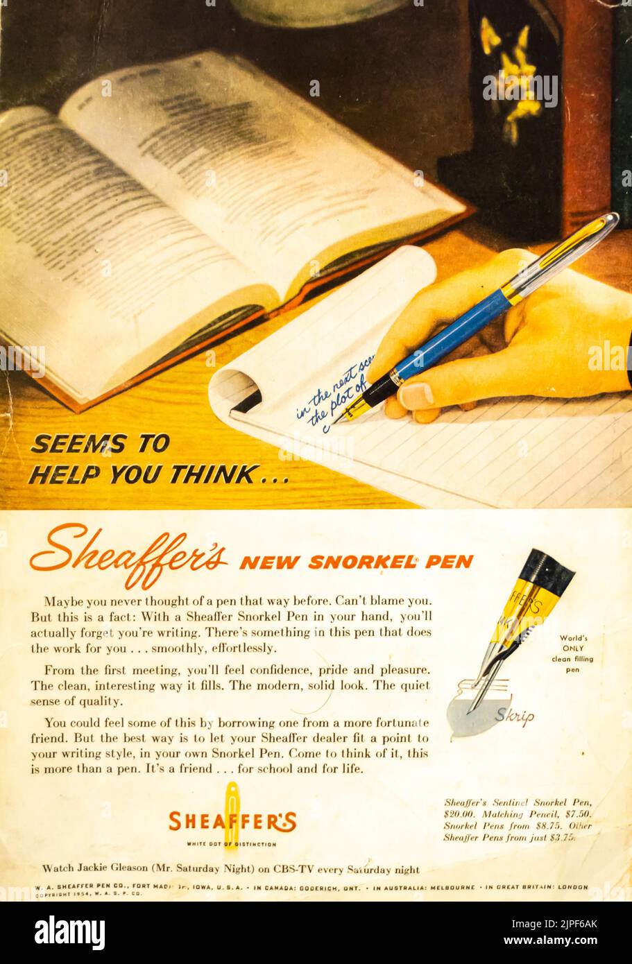Sheaffer's new snorkel pen advertisement placed inside a NatGeo ...