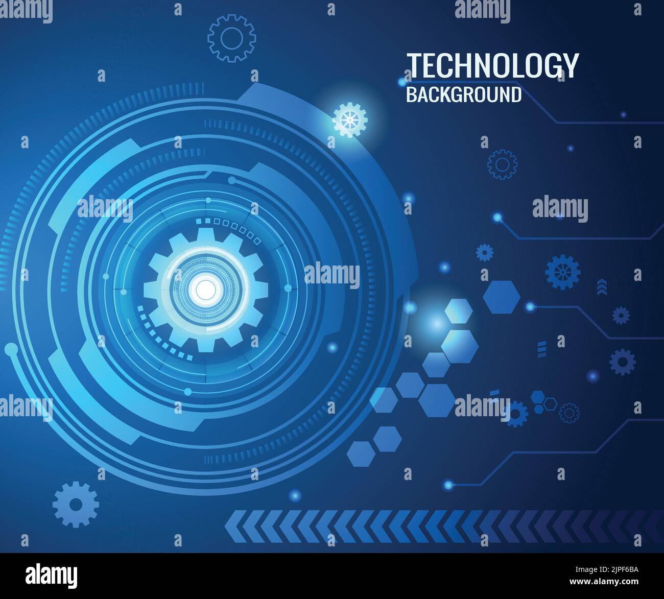 the circle high technology with circuit line blue background ...