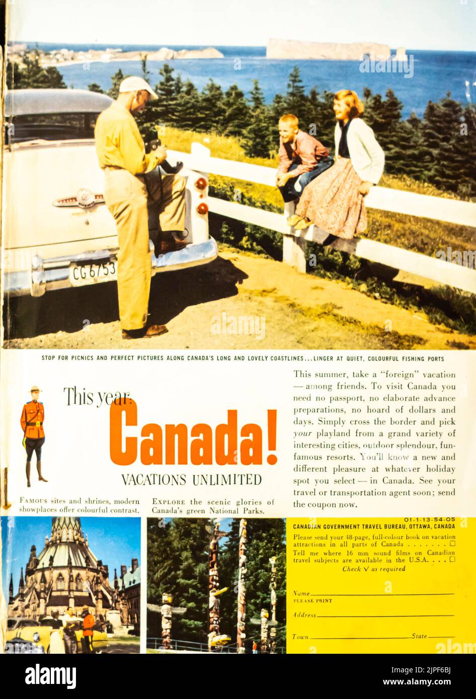 Canada vacation tourism advertisement placed inside a NatGeo magazine ...