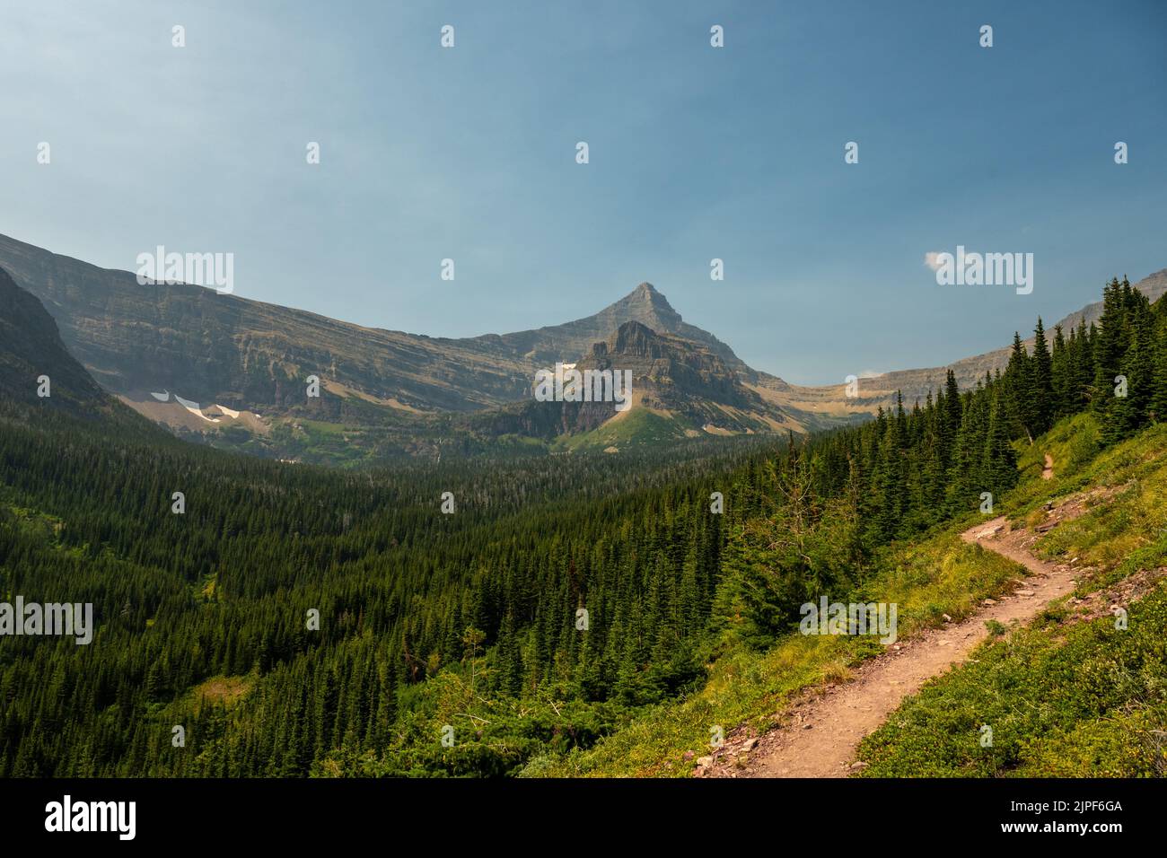 Mount Morgan Towers Over Pitamakan Pass Trail Near Two Medicine in ...