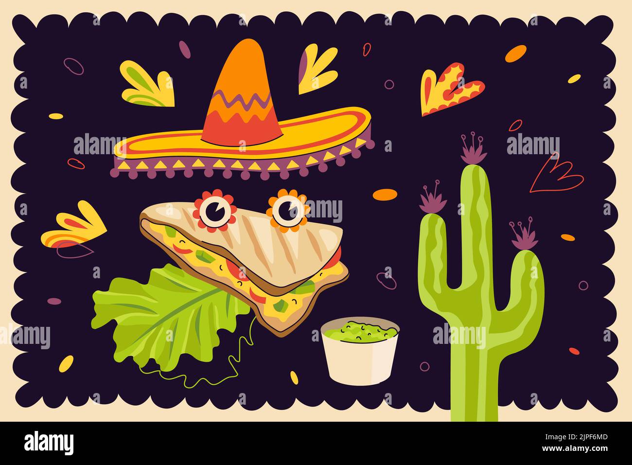 Quesadilla meat sauce cheese Stock Vector Images - Alamy