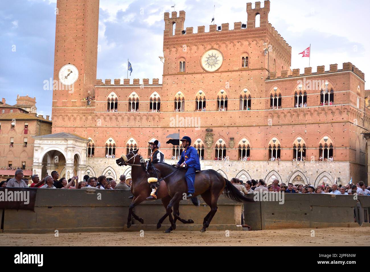 Jockeys compete at the historical horse race Palio di Siena 2022 on ...