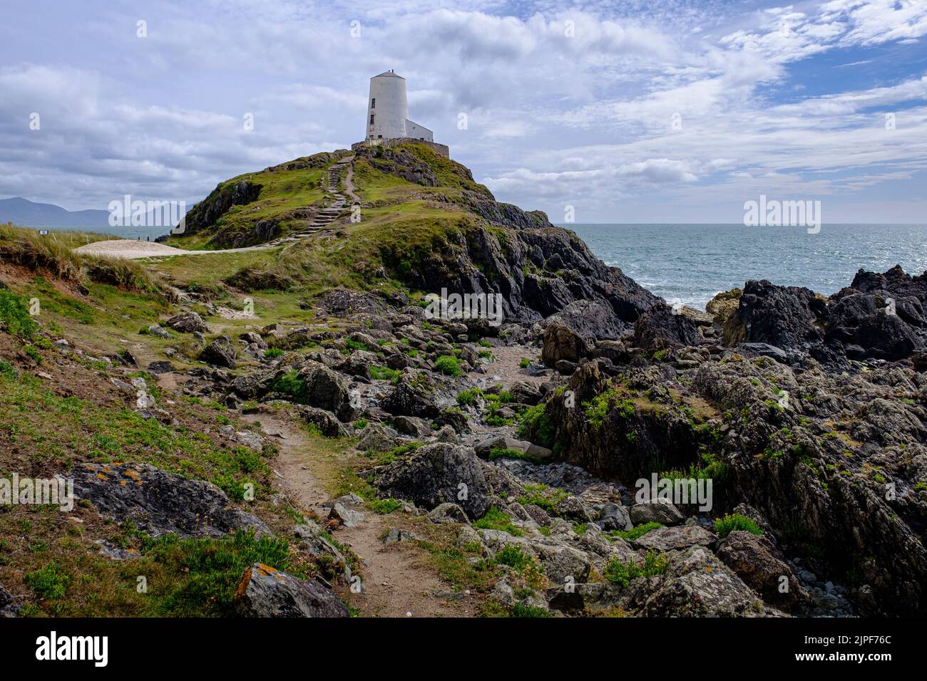 Scenic and picturesque Ynys Llanddwyn, Anglesey, North Wales. A ...