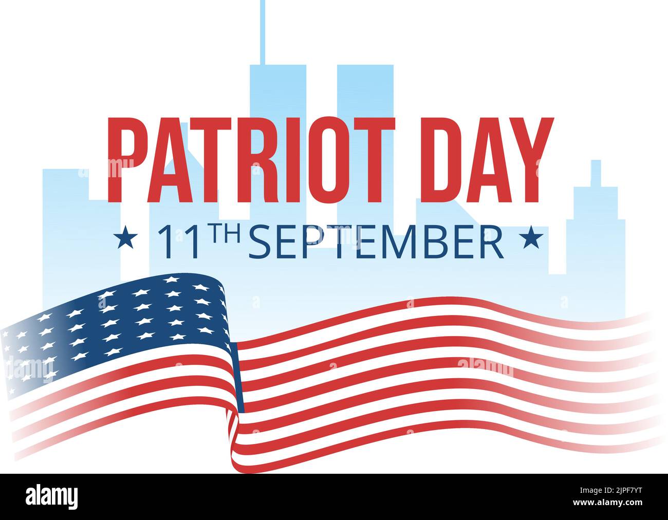 Patriot Day USA Celebration Hand Drawn Cartoon Flat Illustration with ...