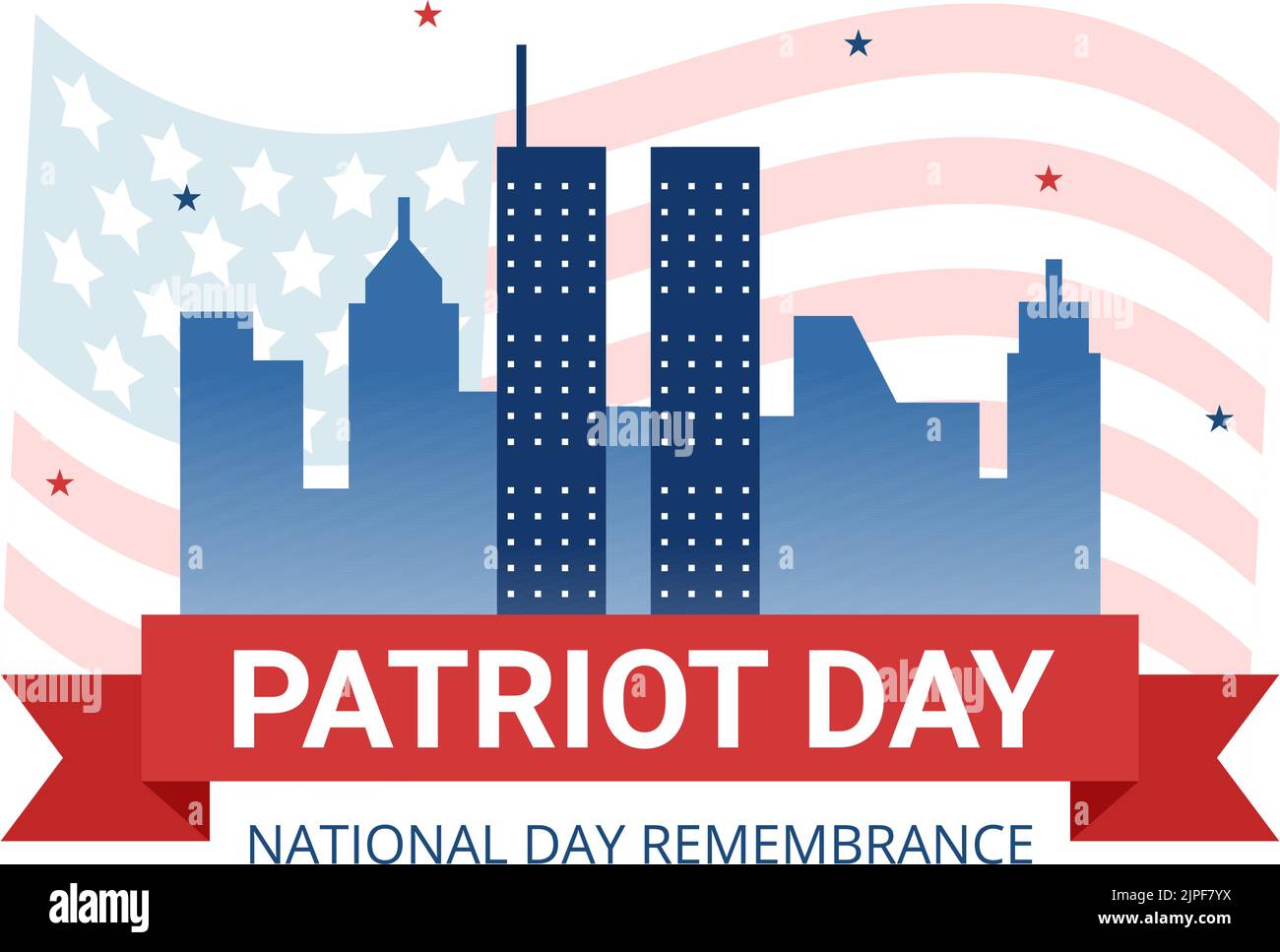 Patriot Day USA Celebration Hand Drawn Cartoon Flat Illustration with ...