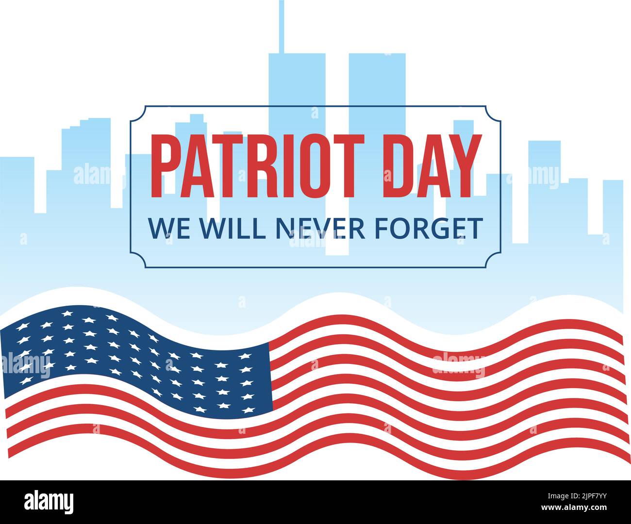 Patriot Day USA Celebration Hand Drawn Cartoon Flat Illustration with ...