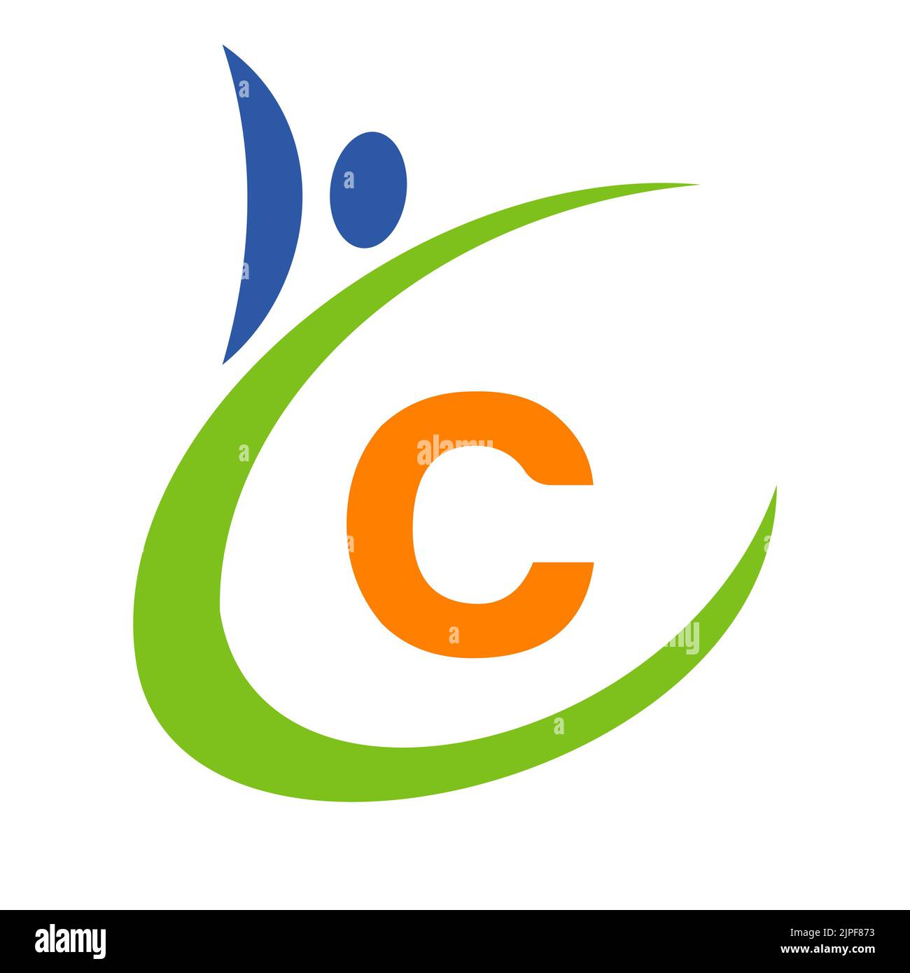 Human Health Logo On Letter C. Letter C Health Care Logo. Bio Sign ...