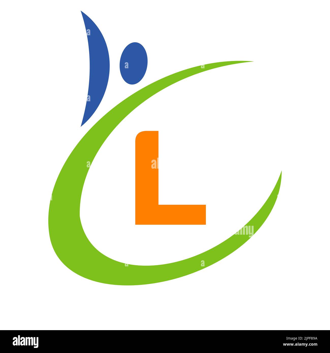 Human Health Logo On Letter L. Letter L Health Care Logo. Bio Sign ...