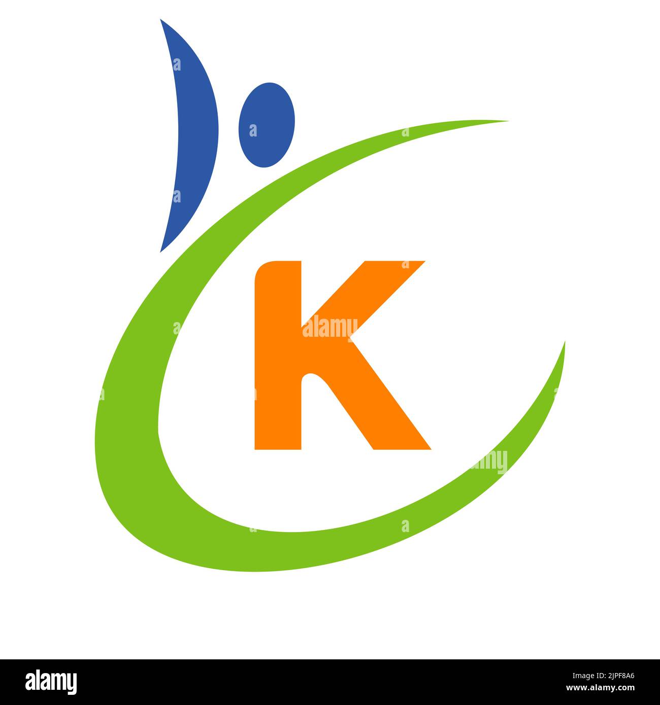 Human Health Logo On Letter K. Letter K Health Care Logo. Bio Sign ...