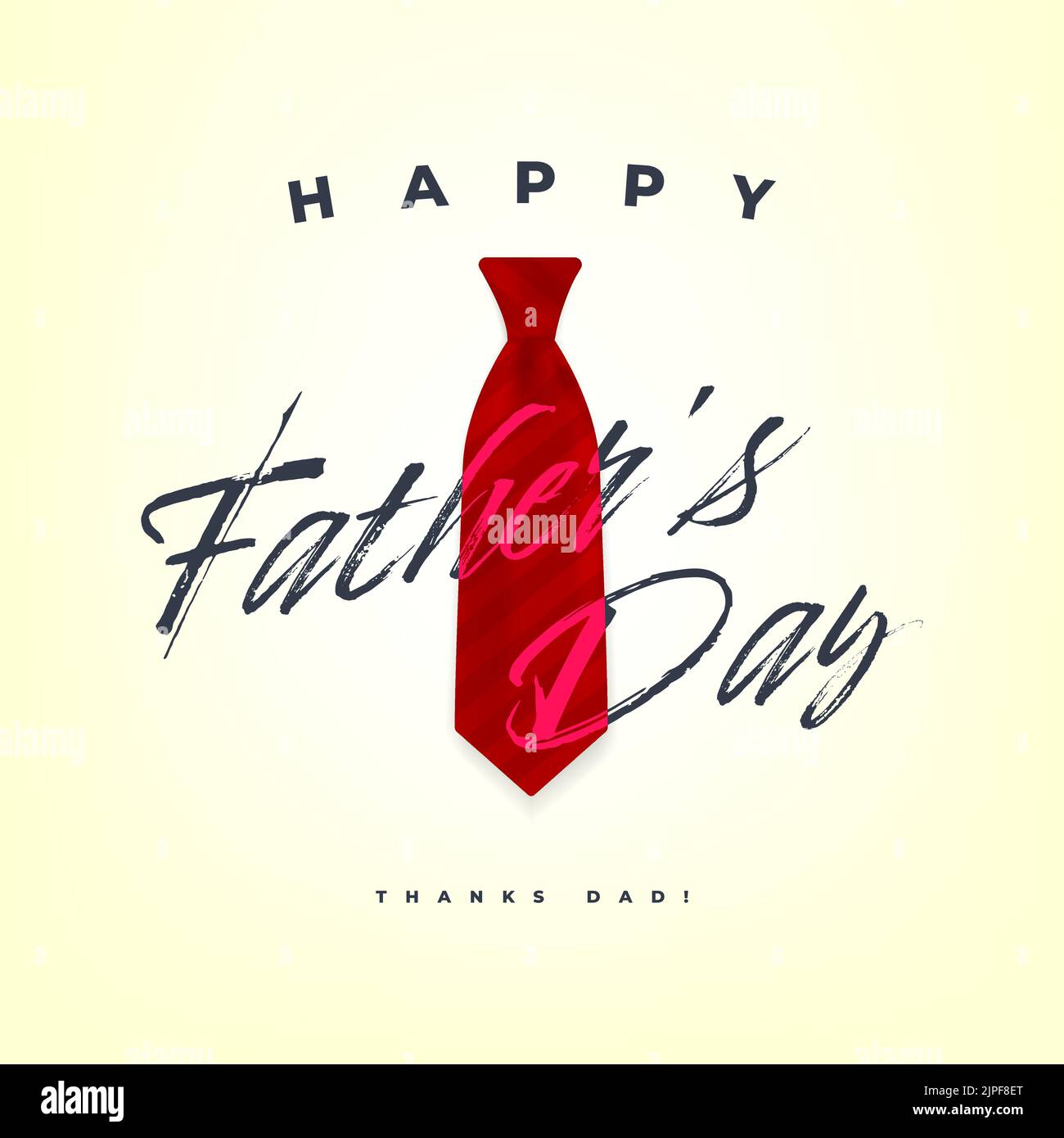 Happy Father’s Day Calligraphy with red necktie greeting card Stock ...