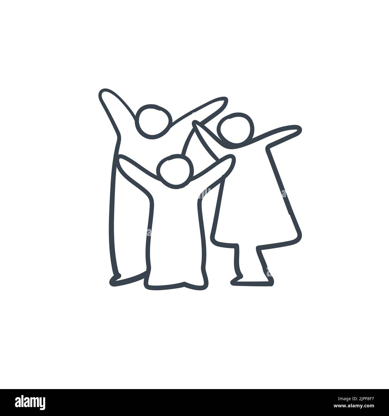Hand drawing happy family doodle icon Stock Vector Image & Art - Alamy