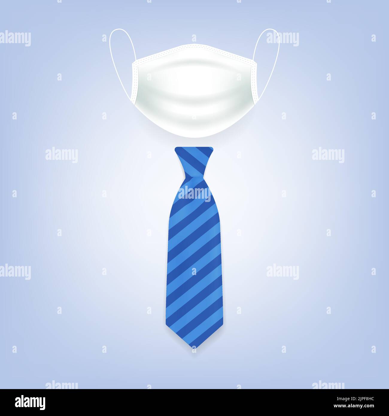 Medical face mask and blue necktie. Healthcare concept Stock Vector ...