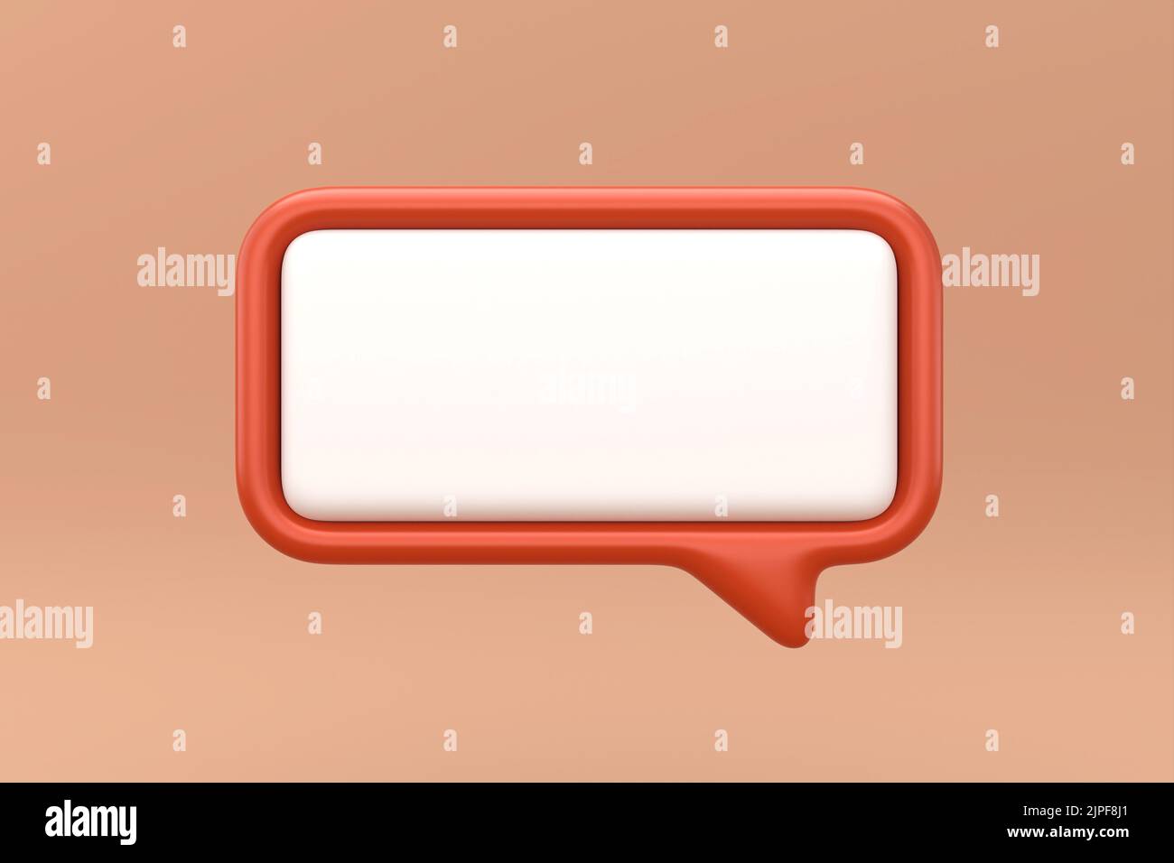 3D white speech with red square frame, bubble, inflatable and balloon ...