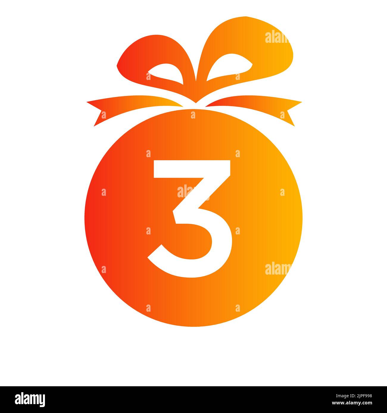 Letter 3 Gift Box Logo. Giftbox Icon Celebration Logo Element Template ...