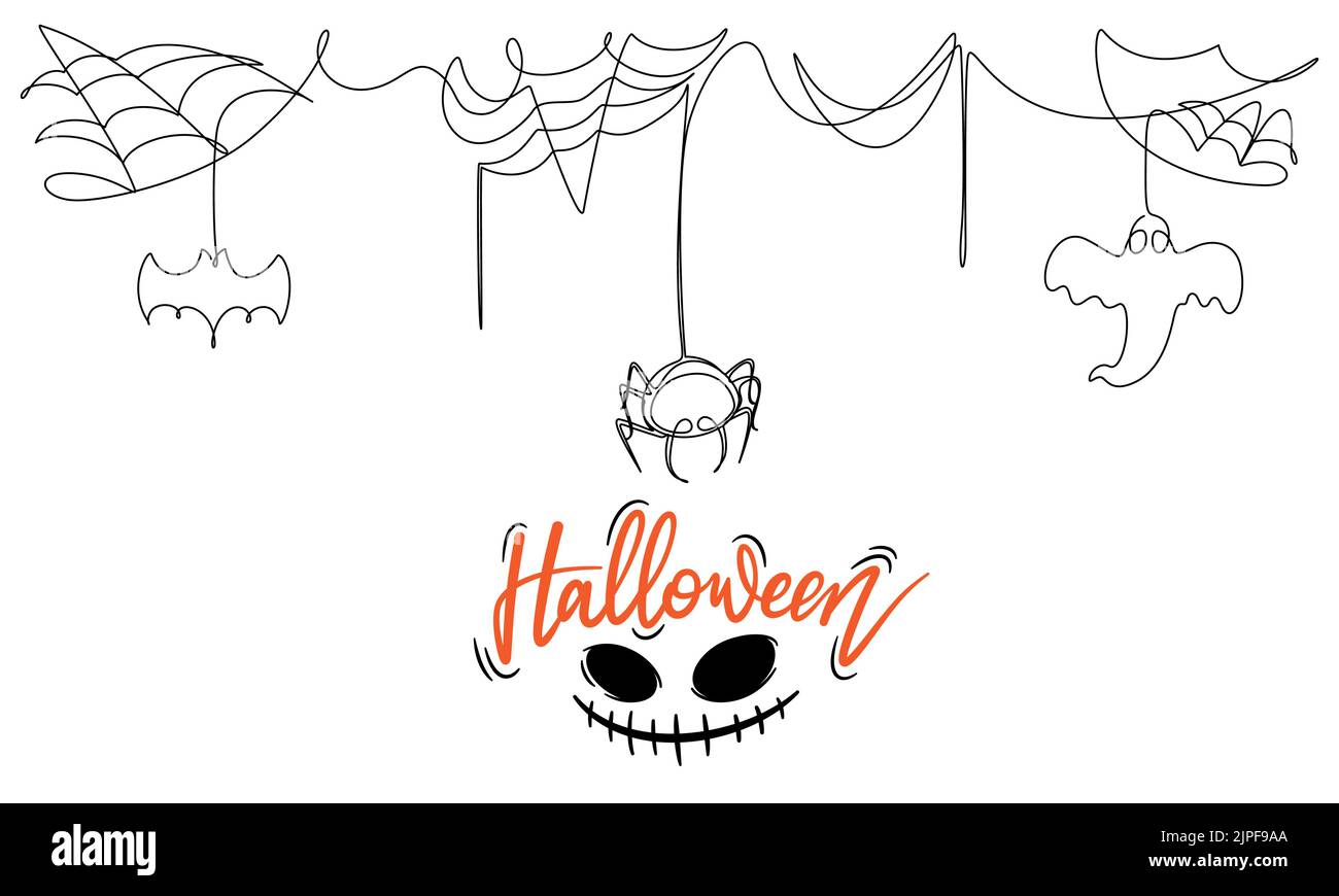spooky halloween party decoration vector illustration background in ...