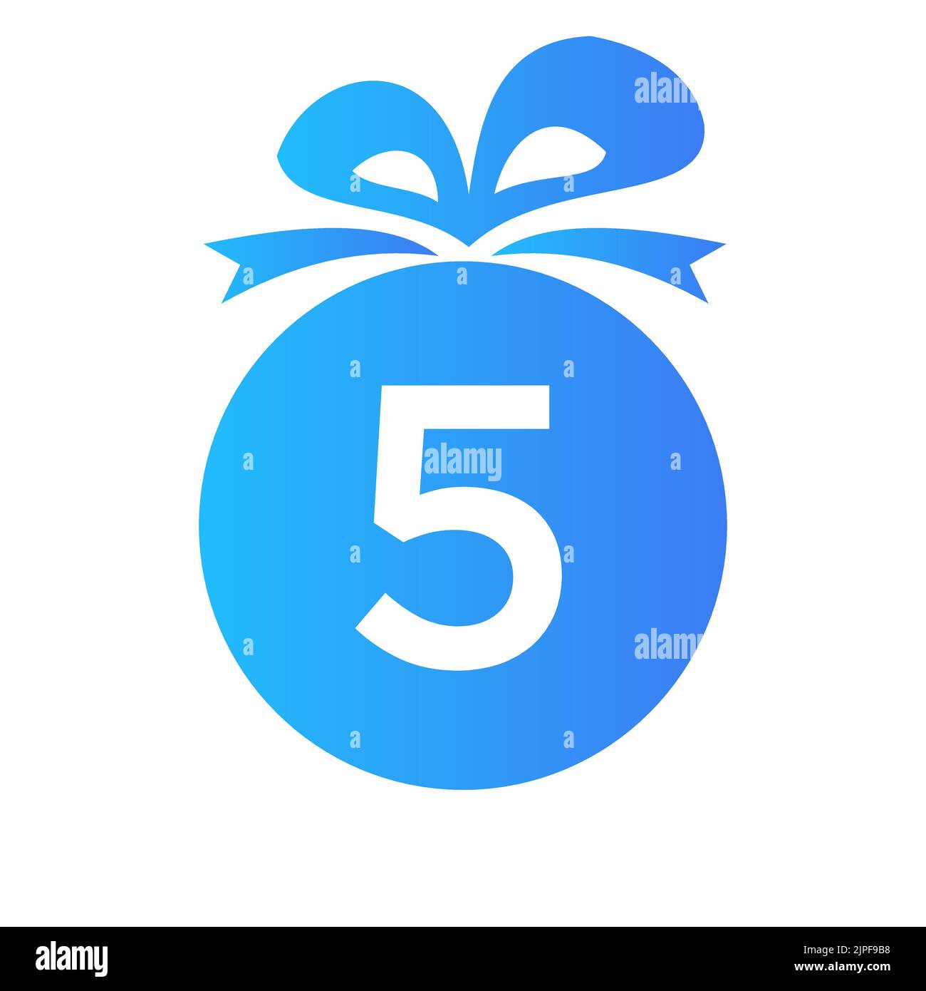 Letter 5 Gift Box Logo. Giftbox Icon Celebration Logo Element Template ...