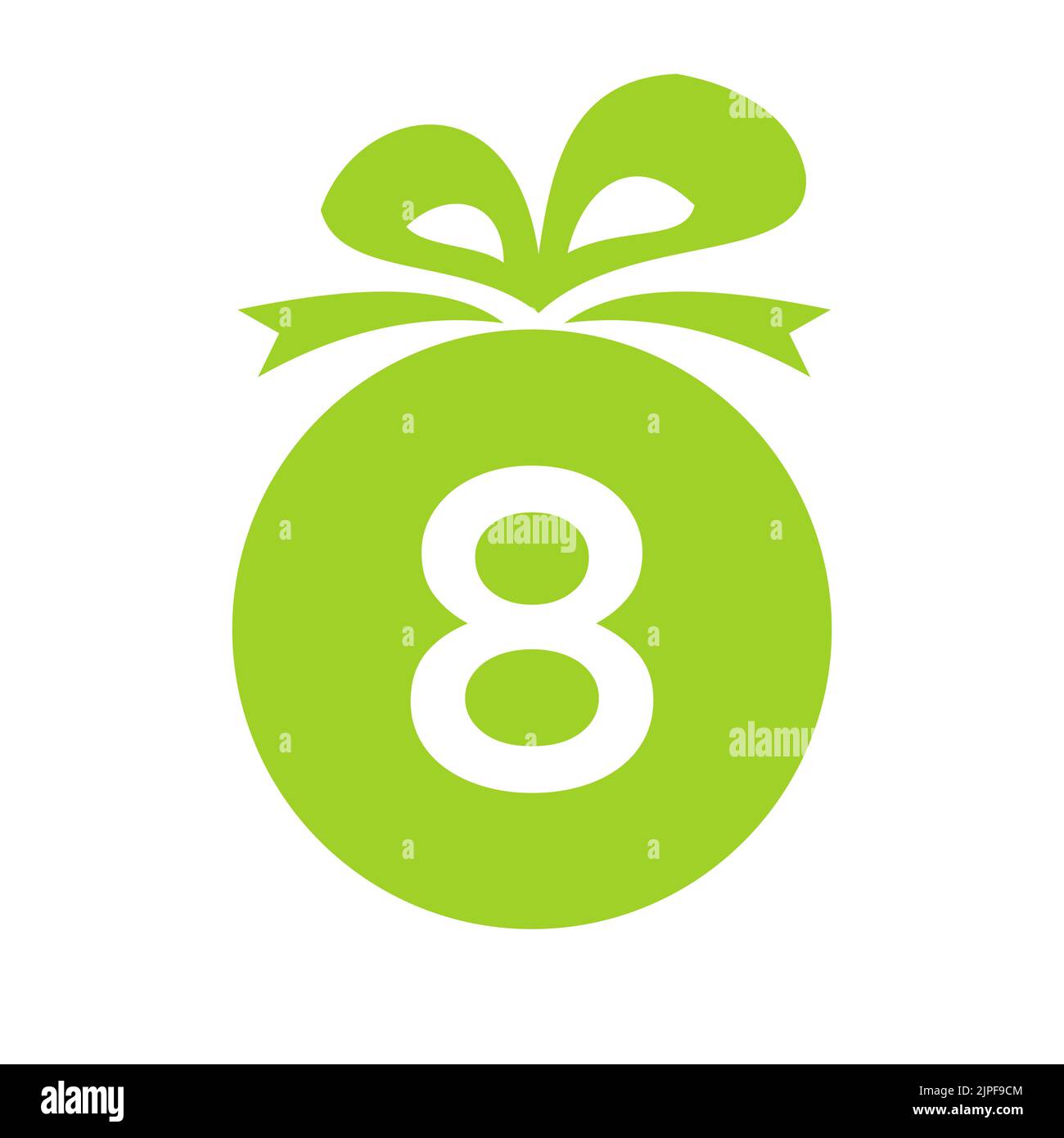 Letter 8 Gift Box Logo. Giftbox Icon Celebration Logo Element Template ...