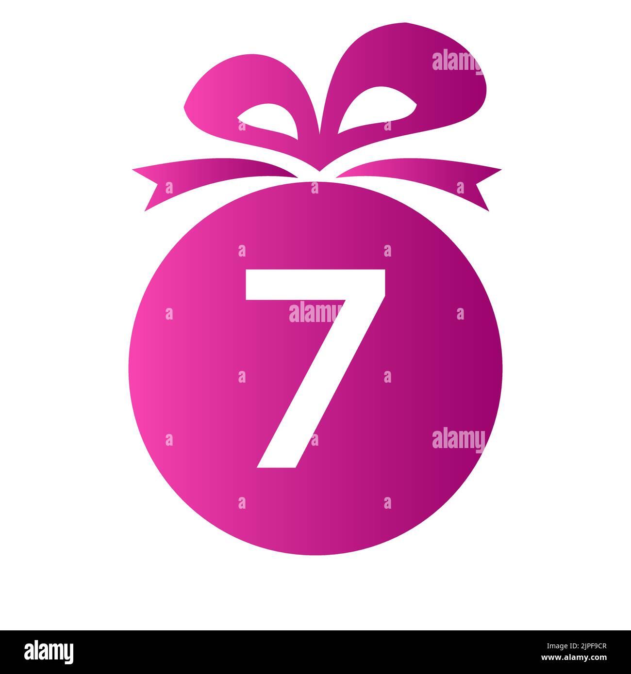 Letter 7 Gift Box Logo. Giftbox Icon Celebration Logo Element Template ...