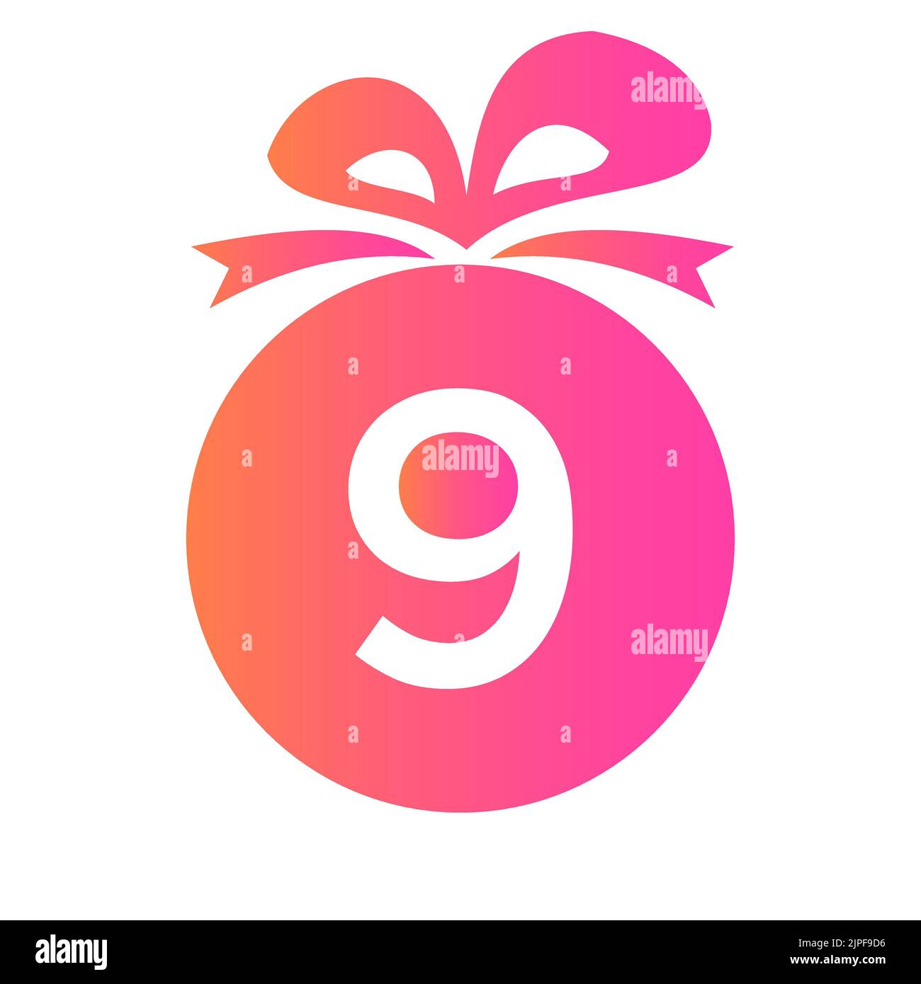 Letter 9 Gift Box Logo. Giftbox Icon Celebration Logo Element Template ...