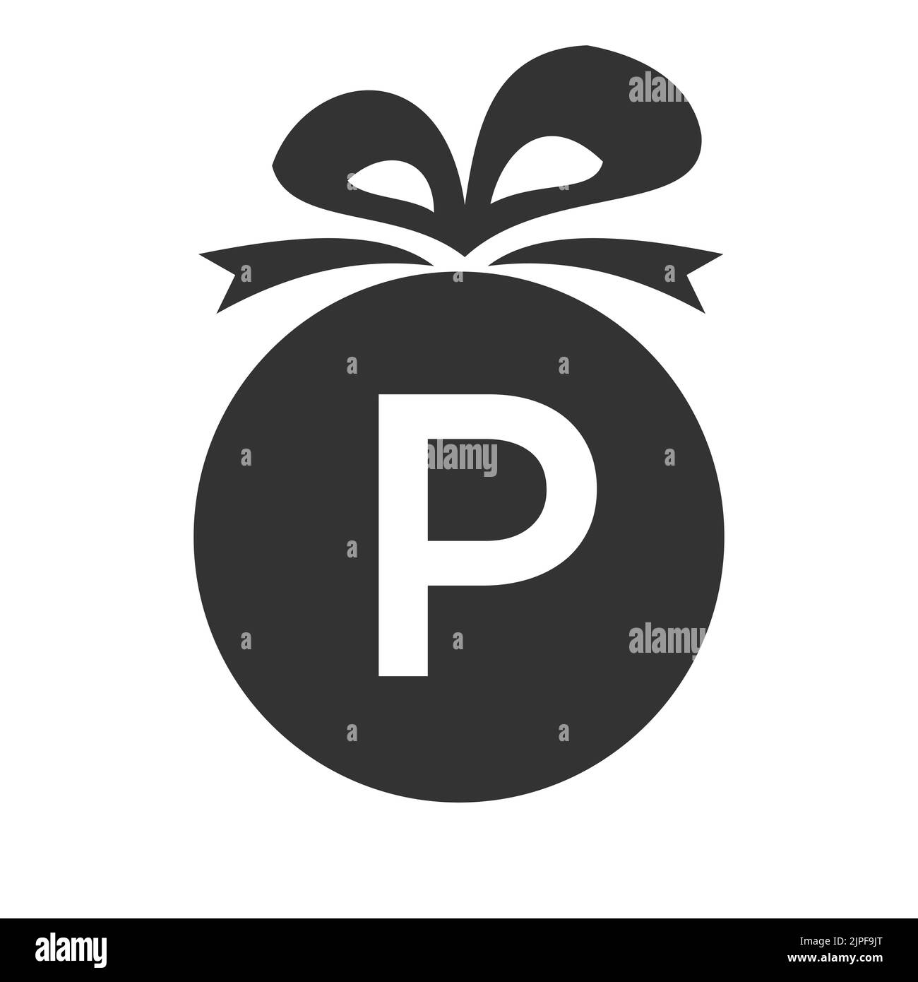 Letter P Gift Box Logo. Giftbox Icon Celebration Logo Element Template ...