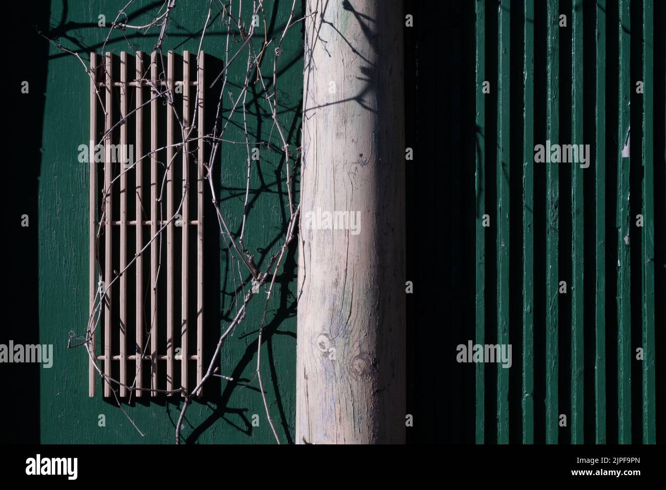 Shadowed line in a back street of Montreal Stock Photo - Alamy