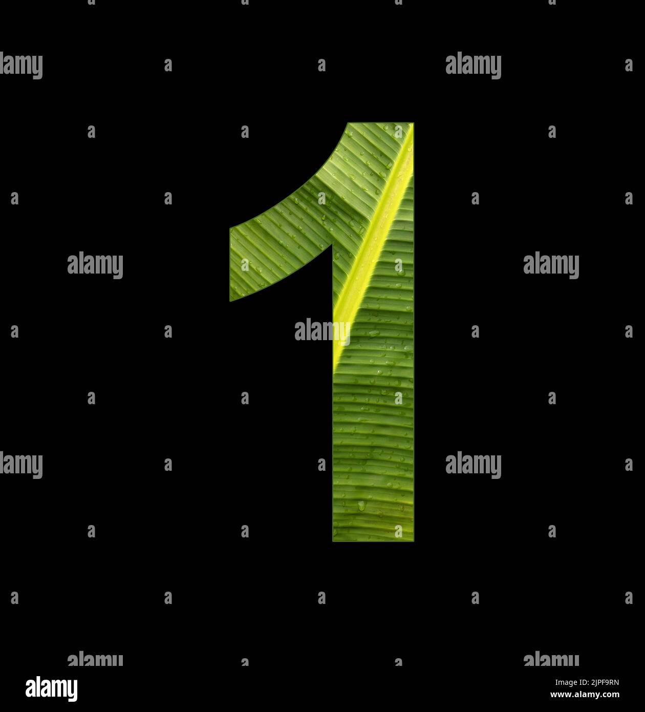 Number 1, digit on banana plant leaf background Stock Photo - Alamy