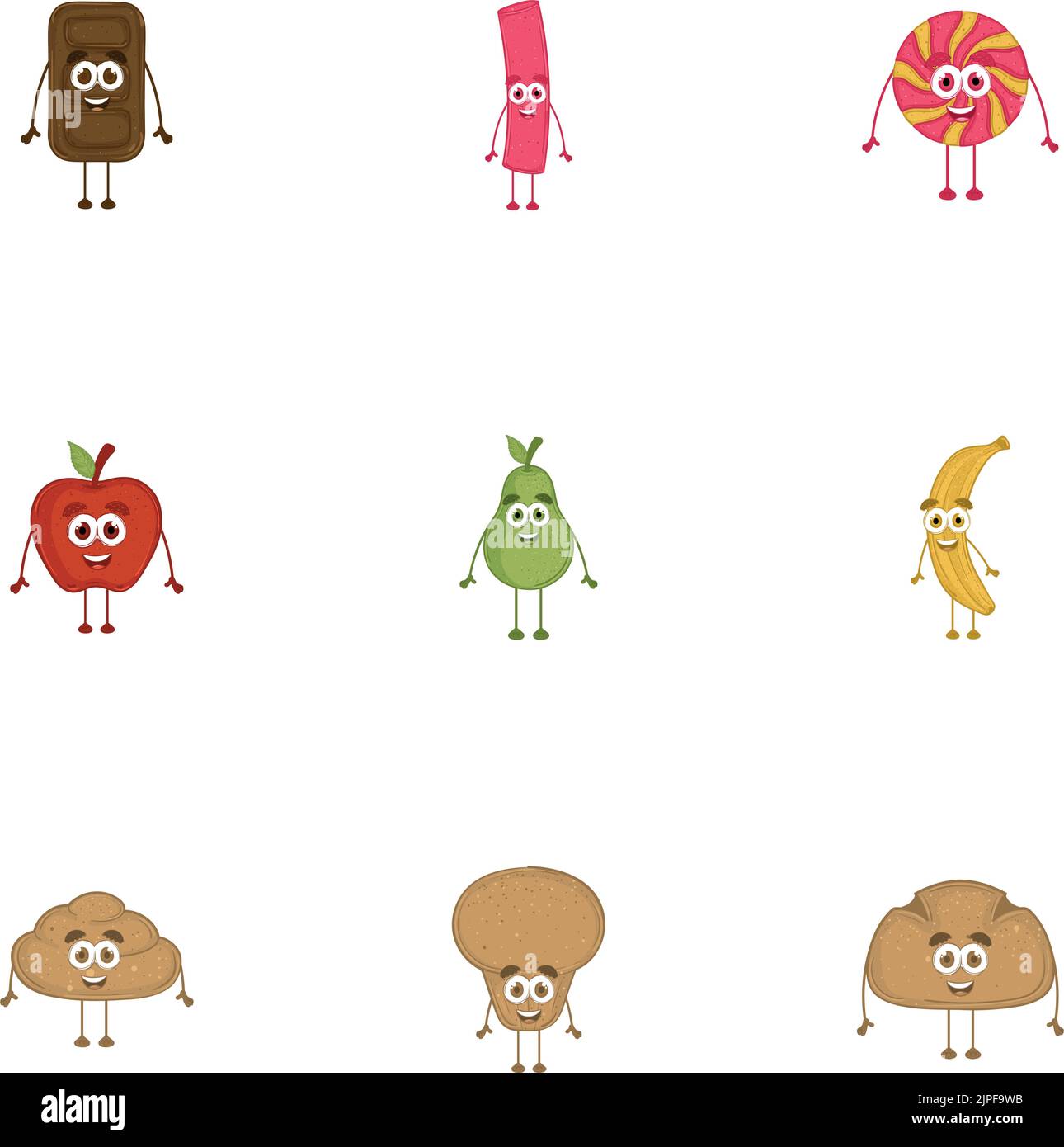 Isolated chocolate bar cartoon kawaii Sweet dessert Vector Stock Vector ...
