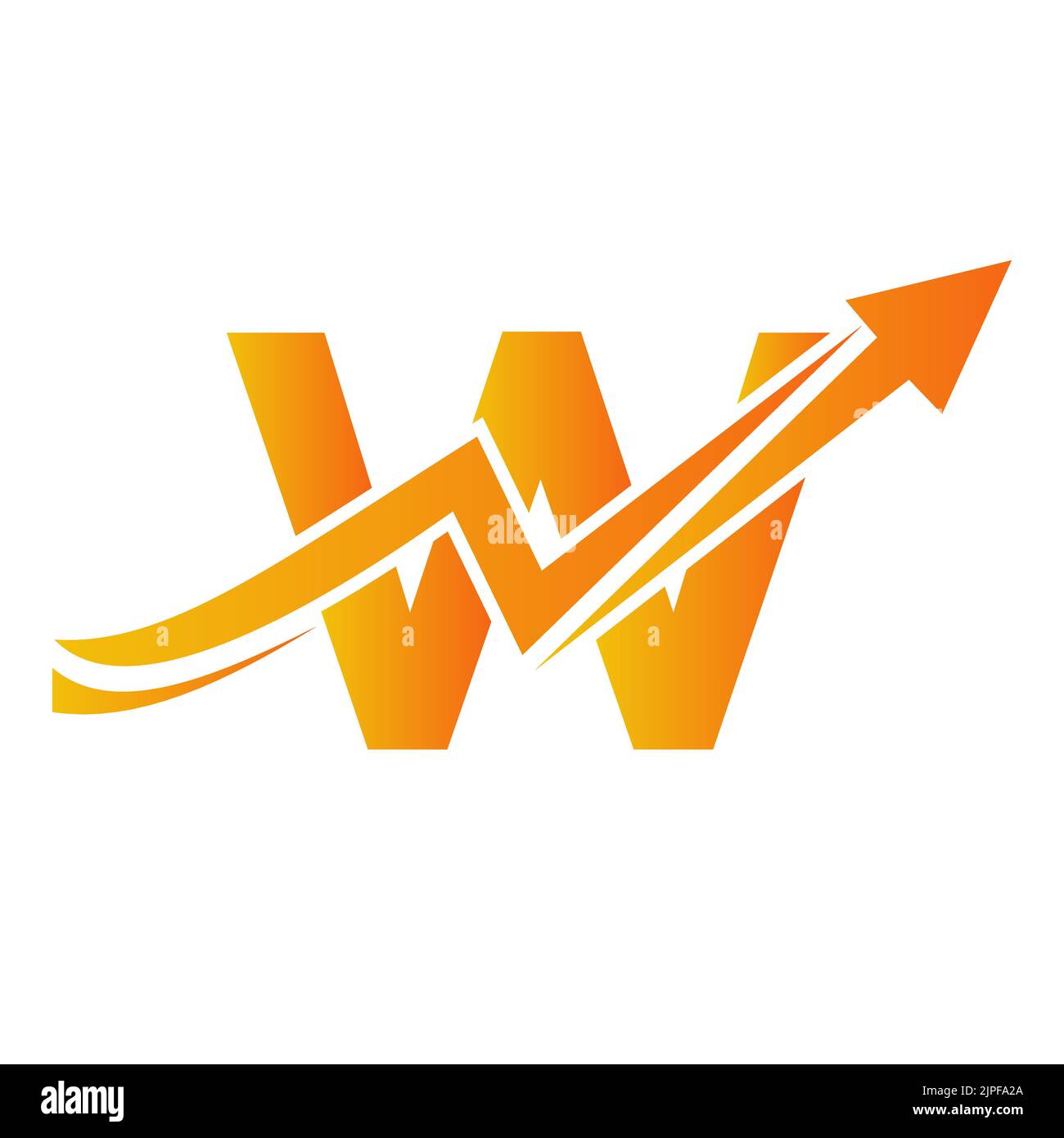 Letter W Financial Logo With Growth Arrow. Economy Logo Sign On ...