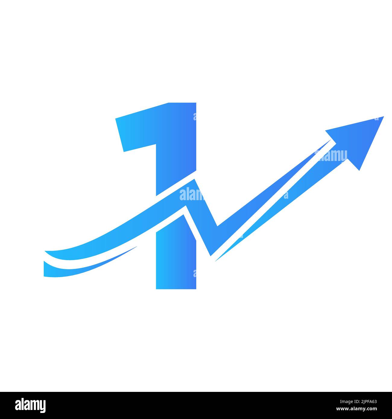 Letter 1 Financial Logo With Growth Arrow. Economy Logo Sign On ...