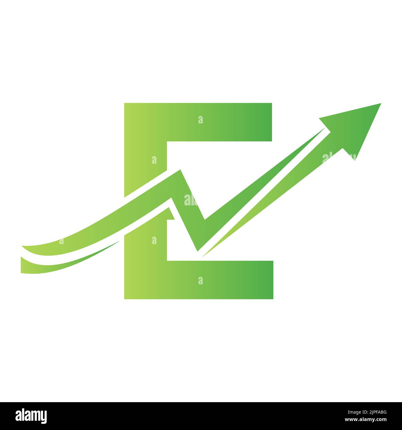 Letter E Financial Logo With Growth Arrow. Economy Logo Sign On ...