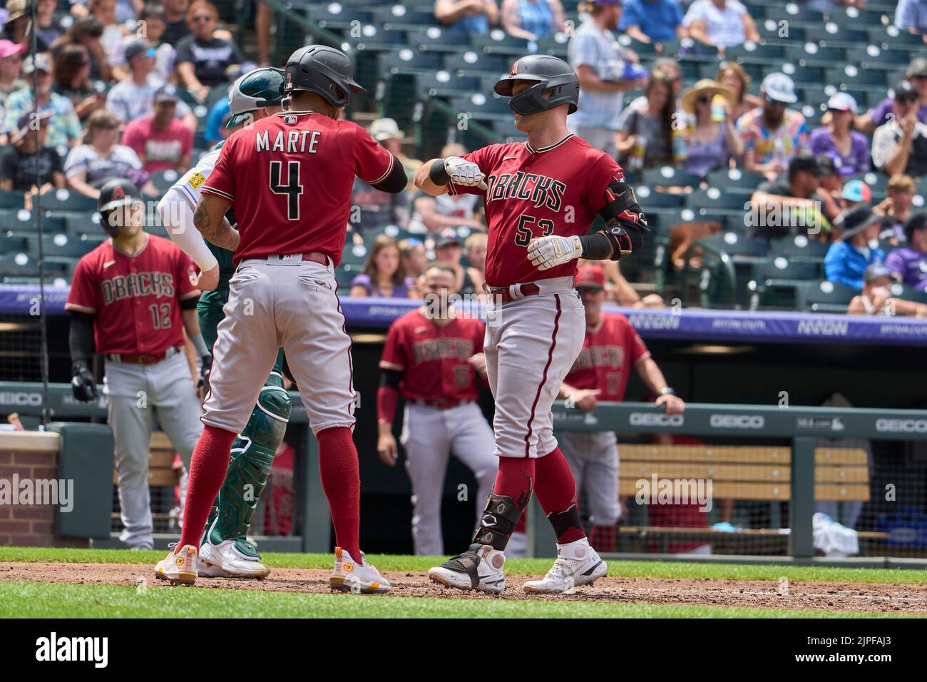 August 14 2022: Arizona first baseman Christian Walker [53) hits a ...