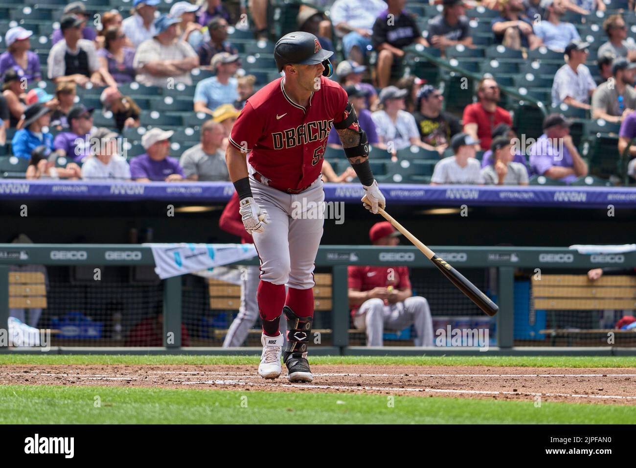 August 14 2022: Arizona first baseman Christian Walker [53) hits a ...