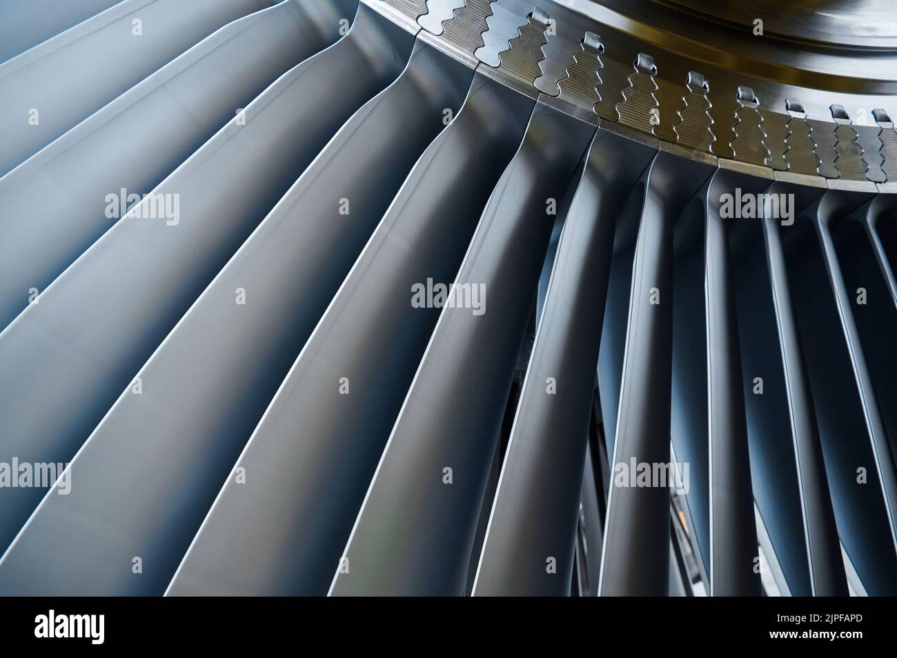Modern rotor with long blades of powerful steam turbine Stock Photo - Alamy