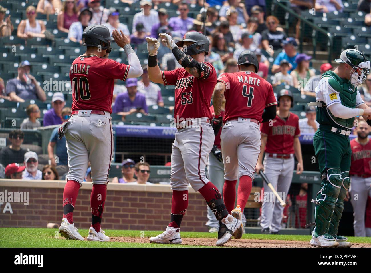August 14 2022: Arizona first baseman Christian Walker [53) hits a ...