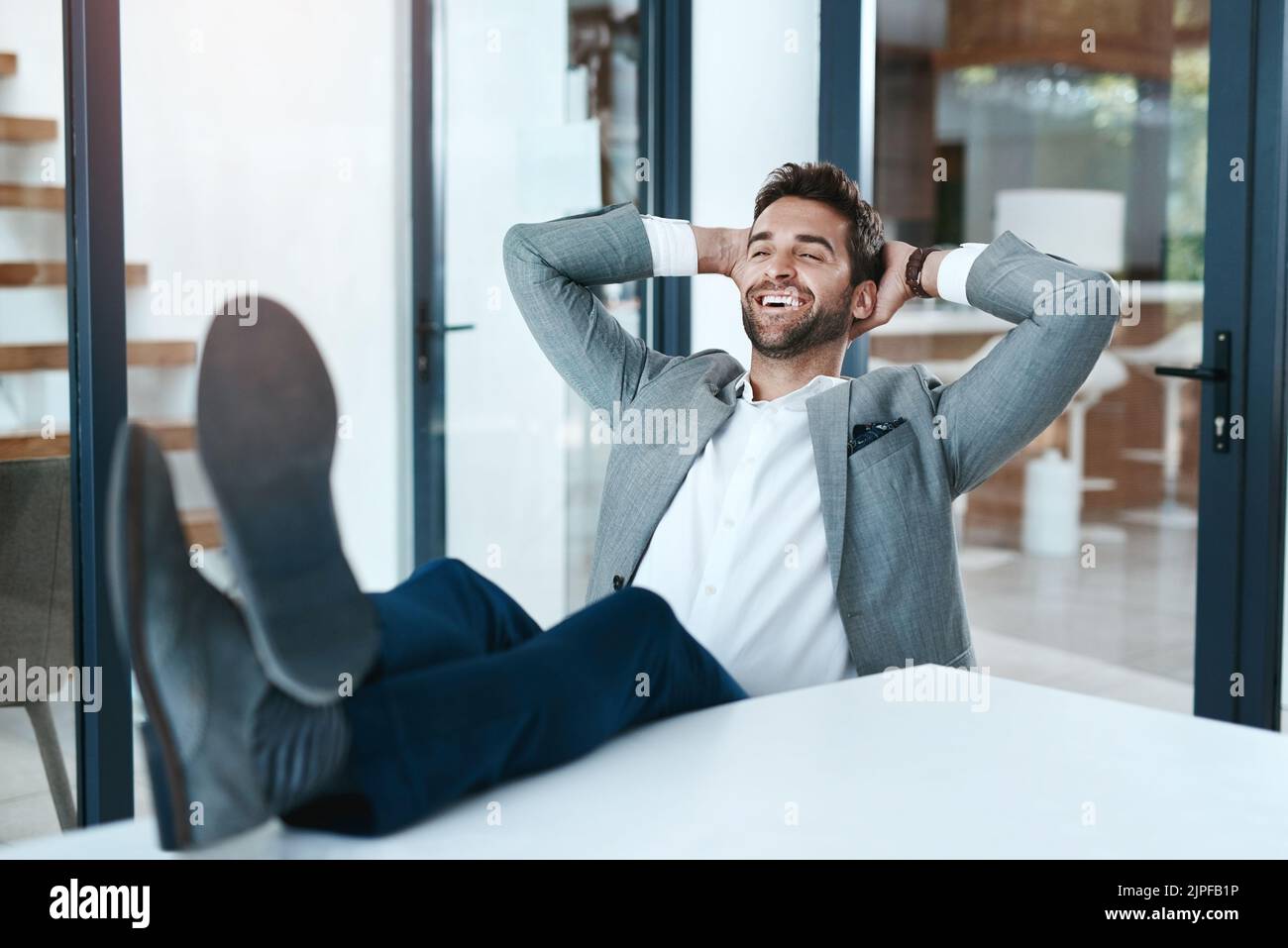 Man male businessman relaxing feet hi-res stock photography and images ...
