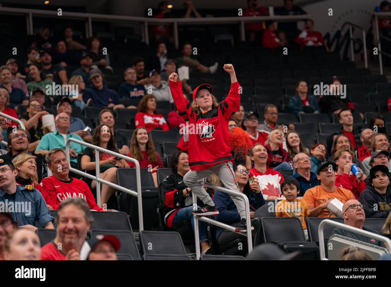 Edmonton, Alberta, Canada. 17th Aug, 2022. A Canadian fan cheers on ...