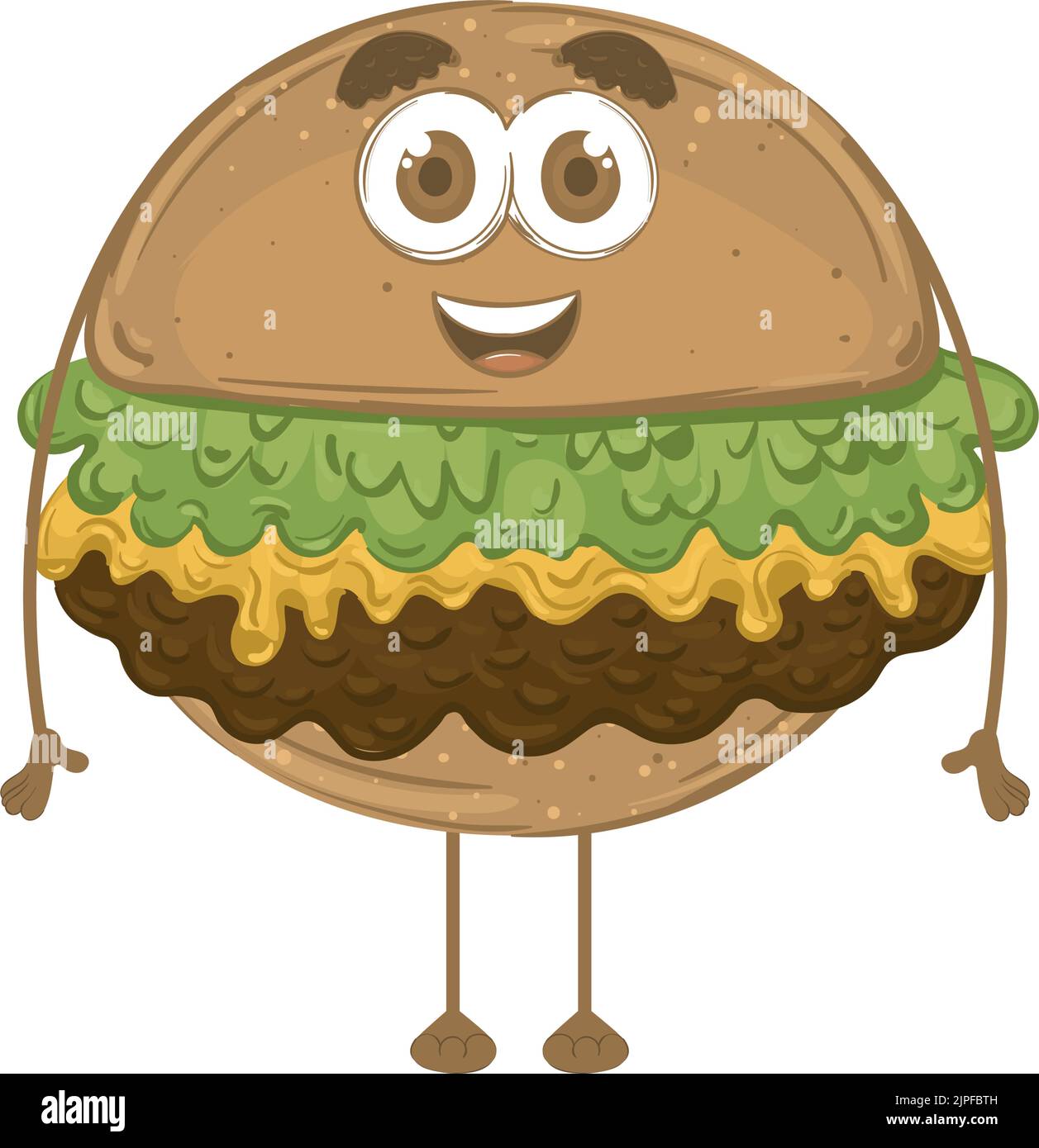 Cute hamburger cartoon kawaii Fast food Vector Stock Vector Image & Art ...